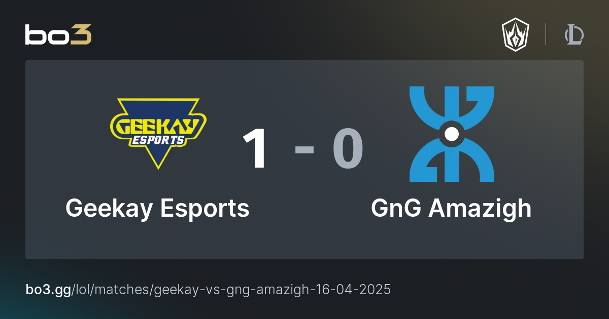 Geekay Esports vs GnG Amazigh - League of Legends ライブ – bo3.gg