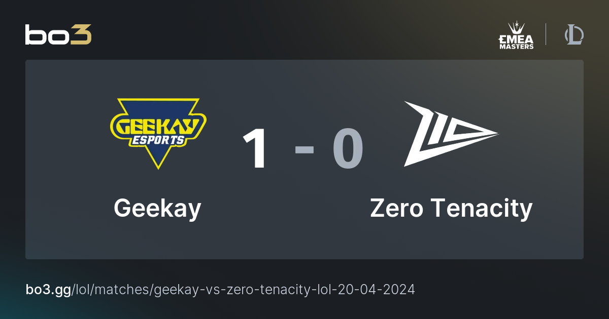 Geekay vs Zero Tenacity - League of Legends – bo3.gg