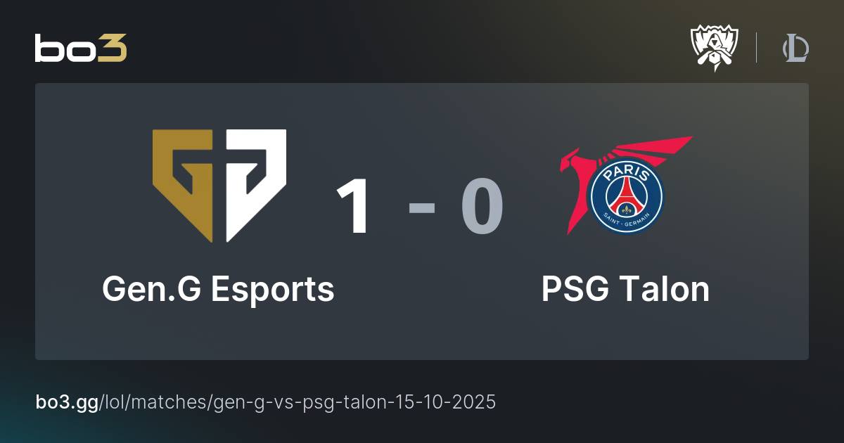 Gen.G Esports vs PSG Talon - League of Legends Live – bo3.gg