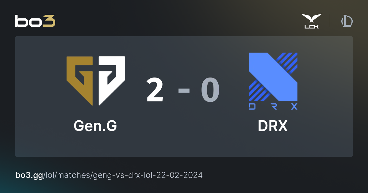 Gen.G Esports vs DRX - League of Legends – bo3.gg