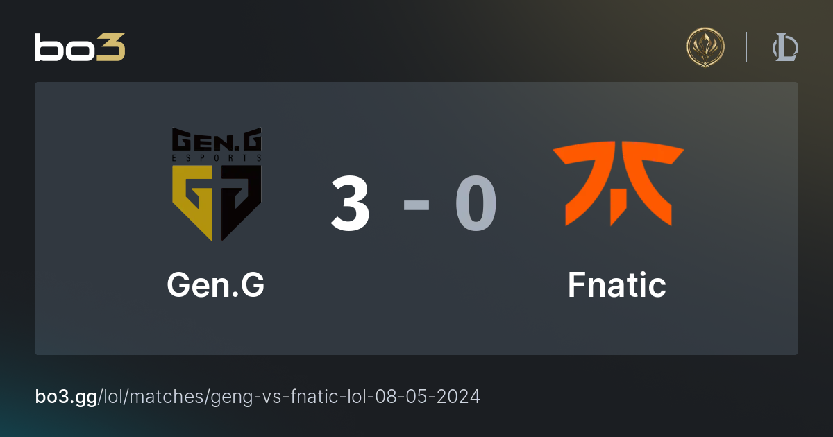 Gen.G vs Fnatic - League of Legends – bo3.gg