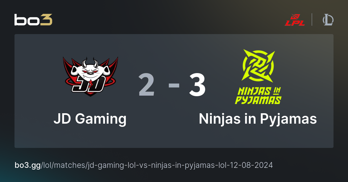 JD Gaming vs Ninjas in Pyjamas - League of Legends – bo3.gg