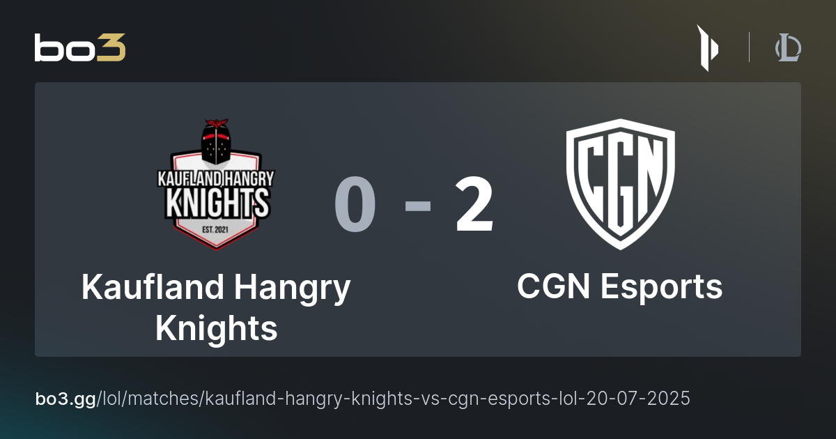 Kaufland Hangry Knights vs CGN Esports - League of Legends – bo3.gg