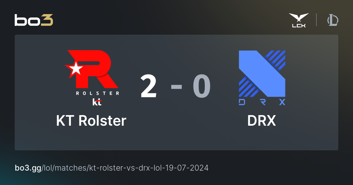 KT Rolster vs DRX - League of Legends – bo3.gg