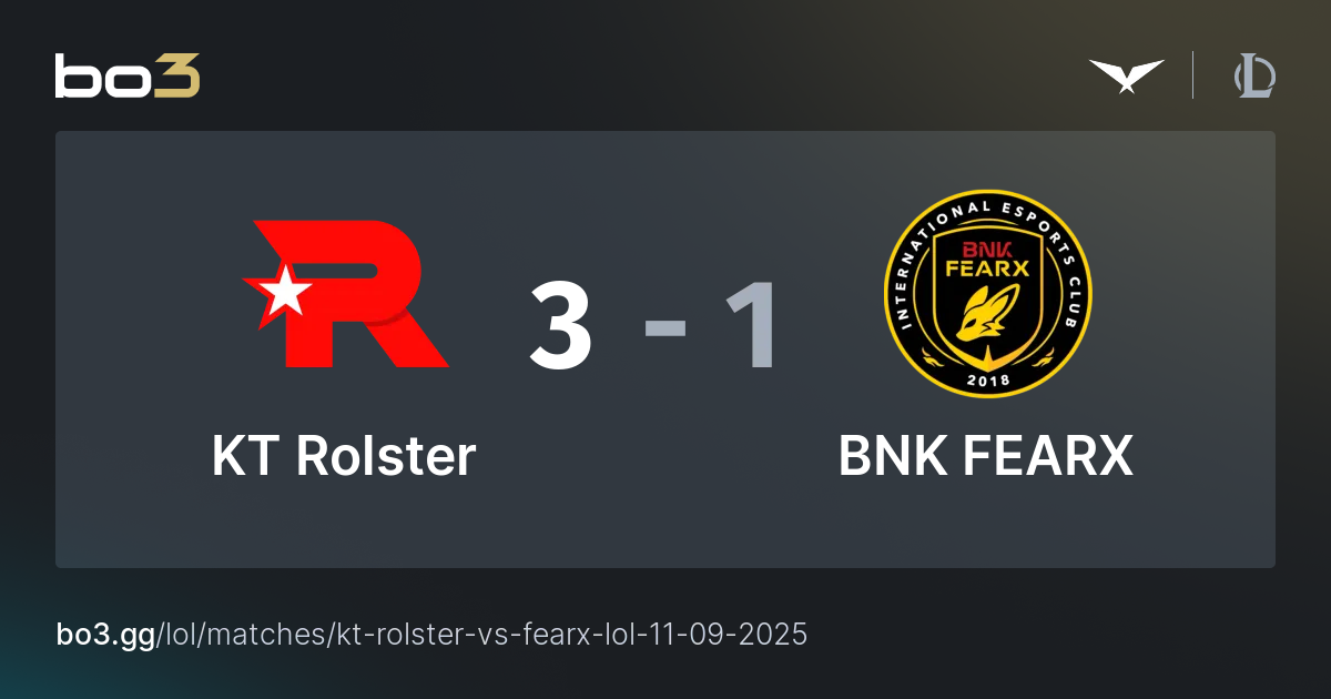 KT Rolster vs BNK FEARX - League of Legends – bo3.gg
