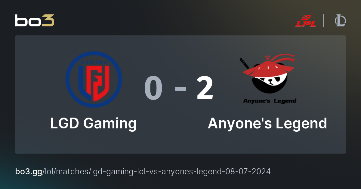 LGD Gaming vs Anyone's Legend - League of Legends – bo3.gg