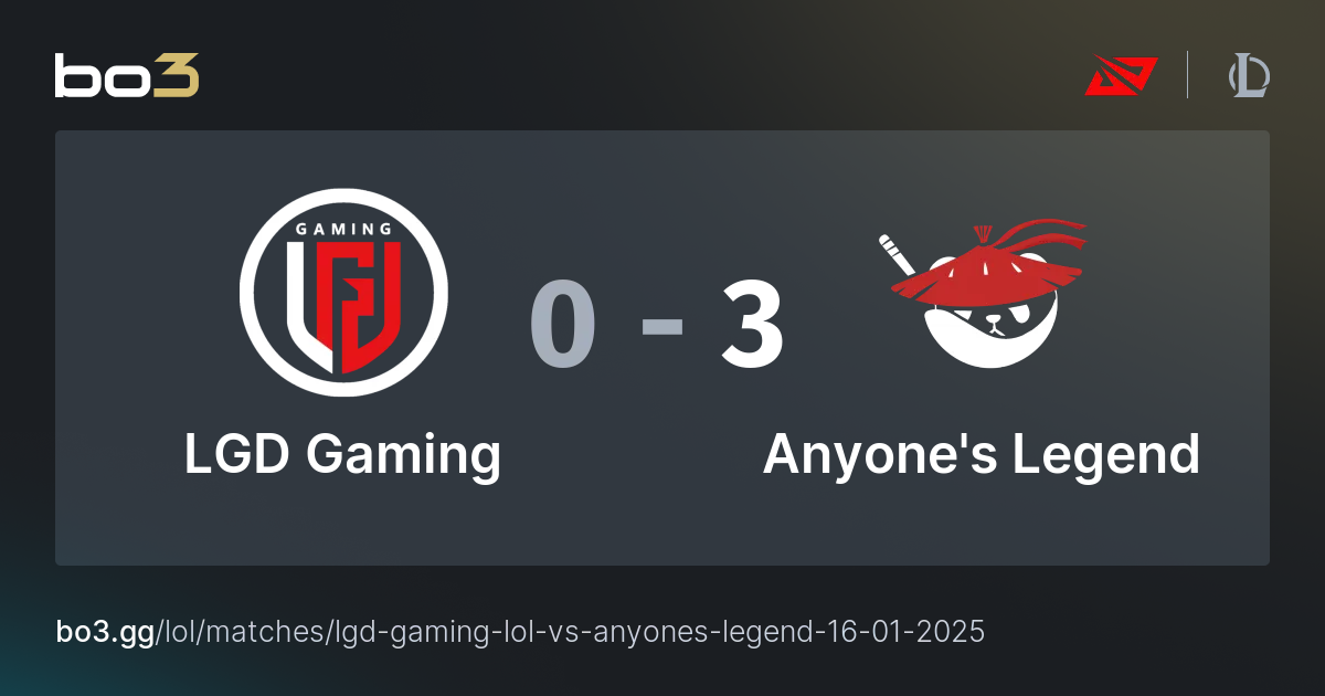LGD Gaming vs Anyone's Legend - League of Legends – bo3.gg