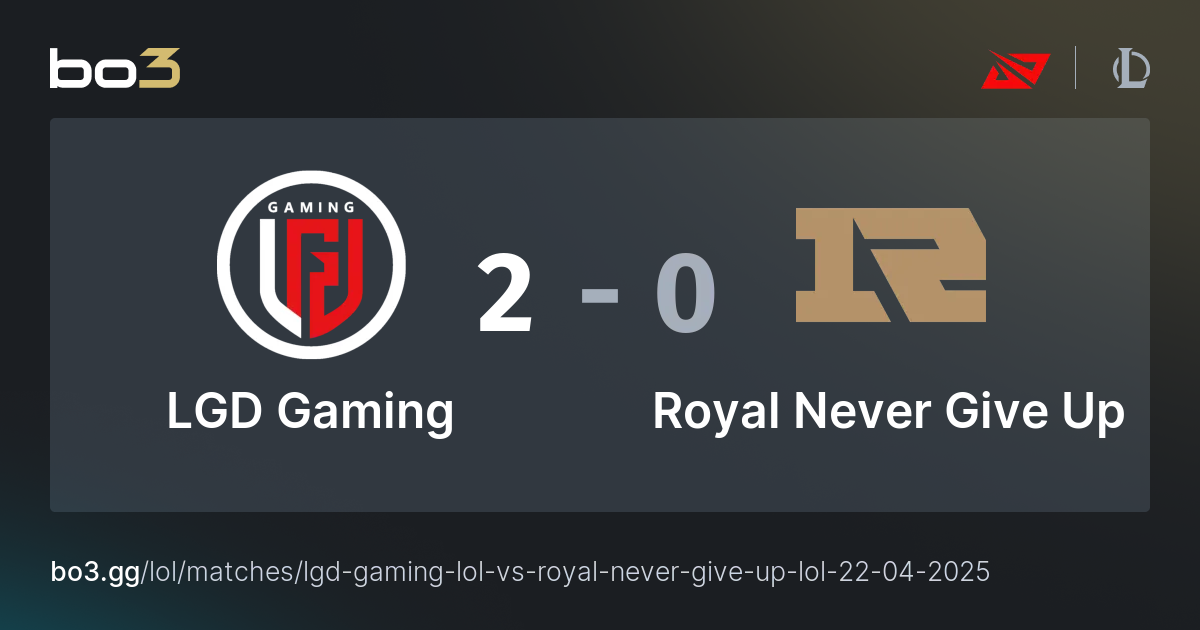 LGD Gaming vs Royal Never Give Up - League of Legends – bo3.gg