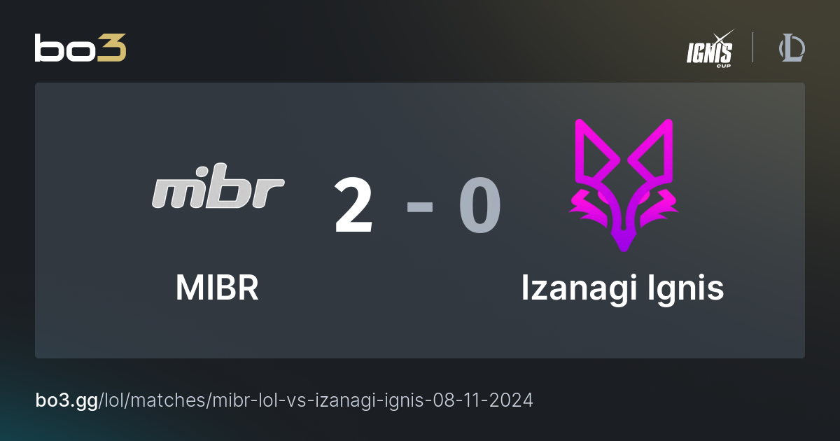 MIBR vs Izanagi Ignis - League of Legends – bo3.gg