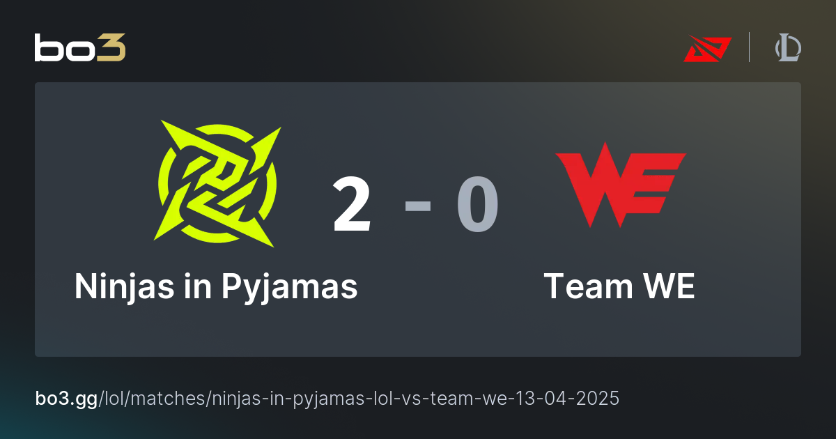 Ninjas in Pyjamas vs Team WE - League of Legends – bo3.gg
