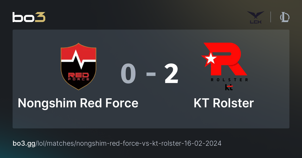 Nongshim RedForce vs KT Rolster - League of Legends – bo3.gg