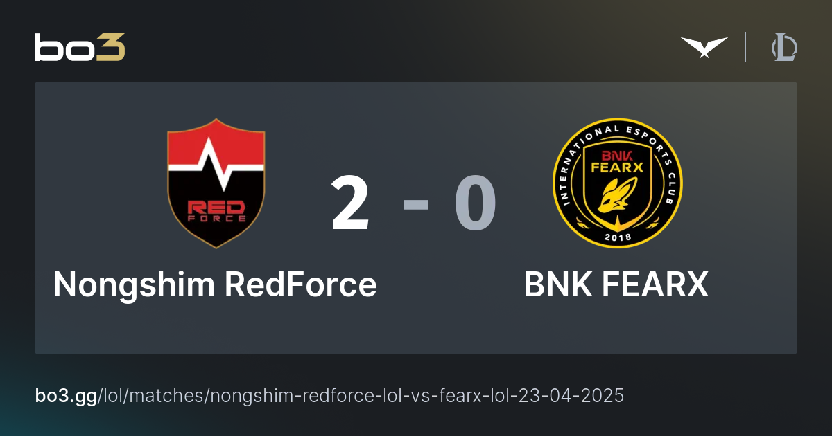 Nongshim RedForce vs BNK FEARX - League of Legends – bo3.gg