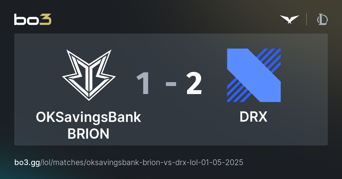 OKSavingsBank BRION vs DRX - League of Legends – bo3.gg