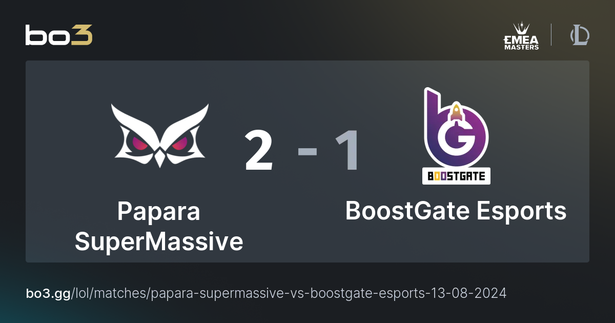 Papara SuperMassive vs BoostGate Esports - League of Legends – bo3.gg