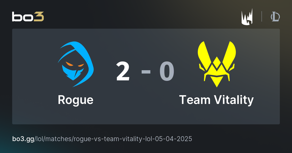 Rogue vs Team Vitality - League of Legends – bo3.gg