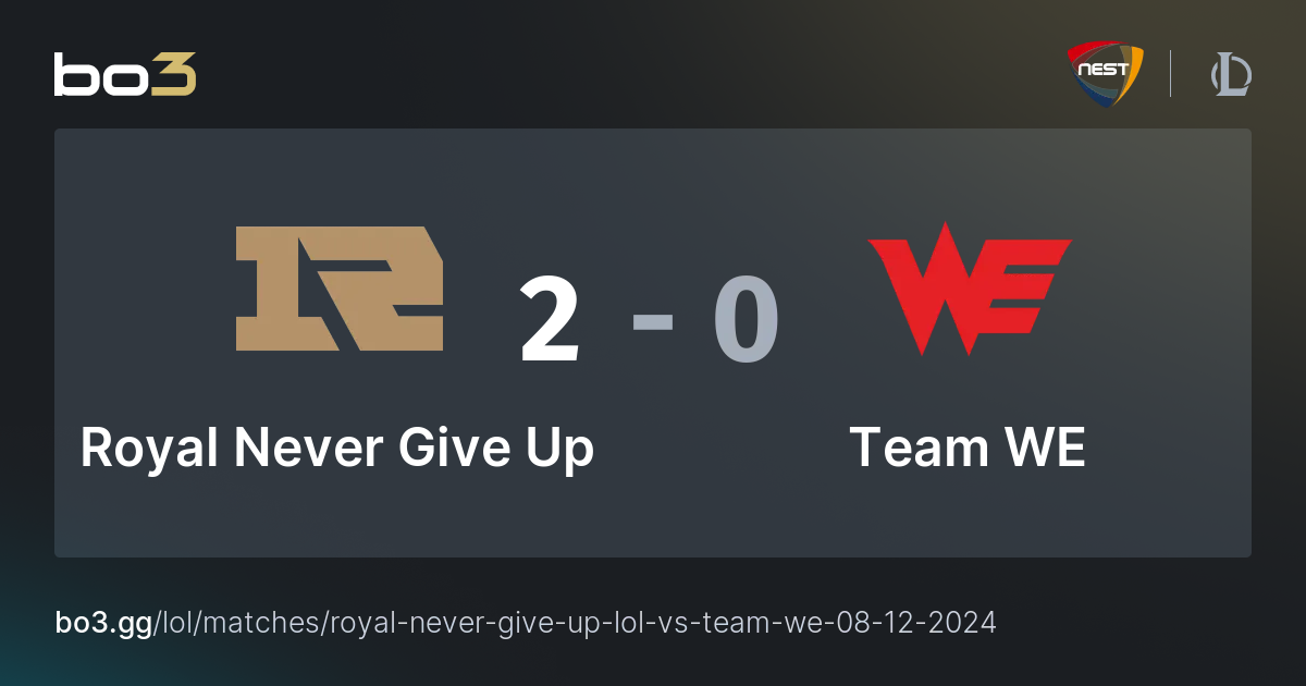 Royal Never Give Up vs Team WE - League of Legends – bo3.gg