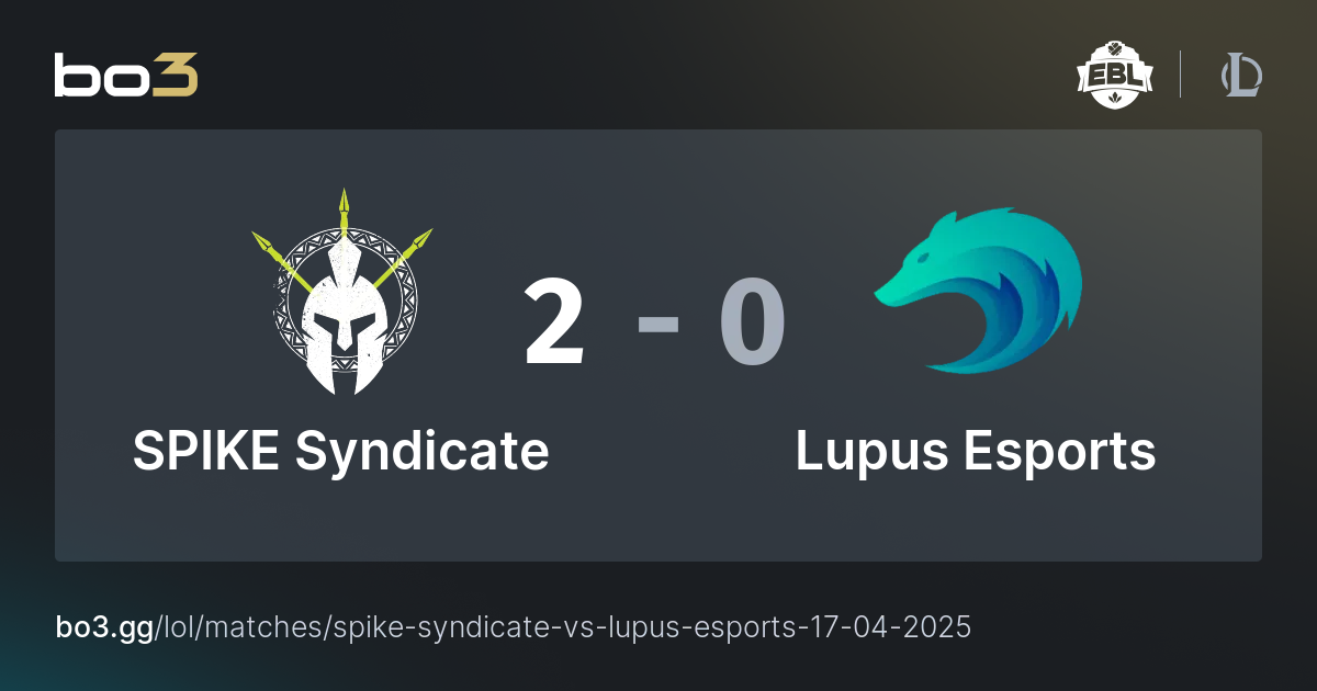 SPIKE Syndicate vs Lupus Esports - League of Legends Live – bo3.gg