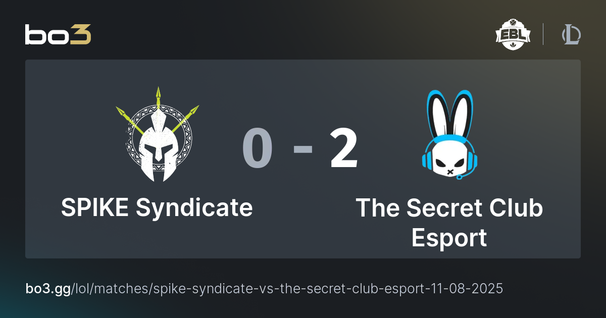 SPIKE Syndicate vs The Secret Club Esport – Map 2 – League of Legends ...