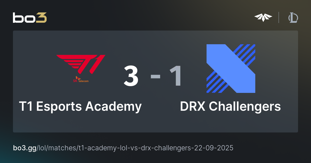 T1 Esports Academy vs DRX Challengers - League of Legends – bo3.gg