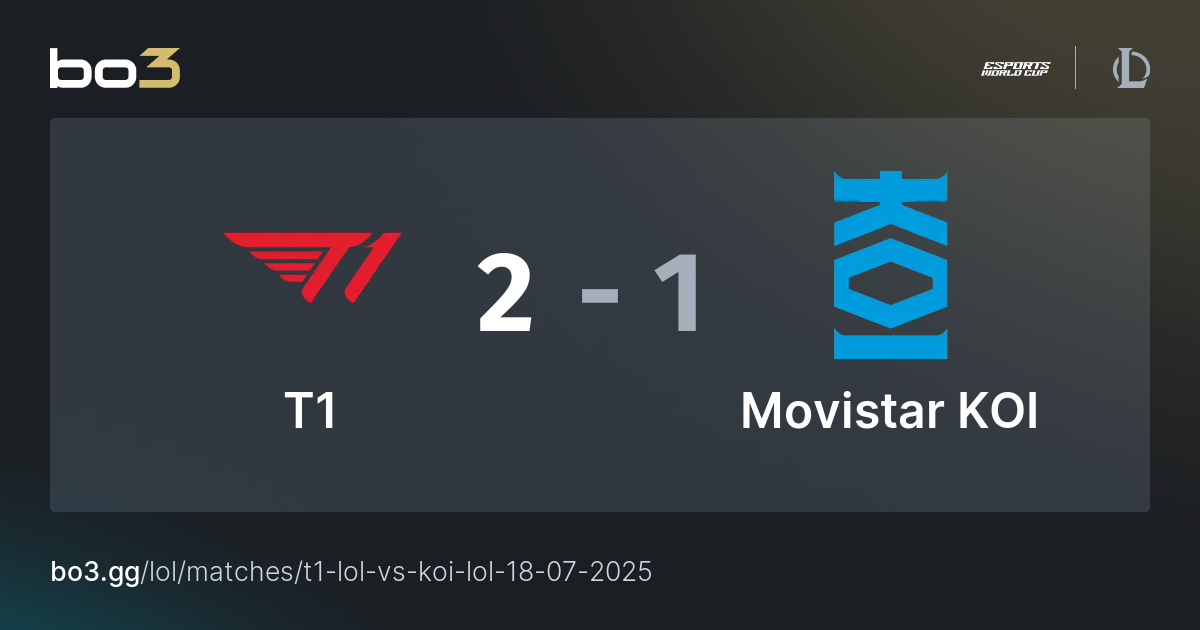 T1 vs Movistar KOI - League of Legends – bo3.gg