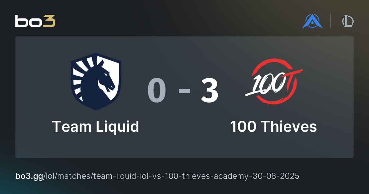 Team Liquid vs 100 Thieves - League of Legends – bo3.gg