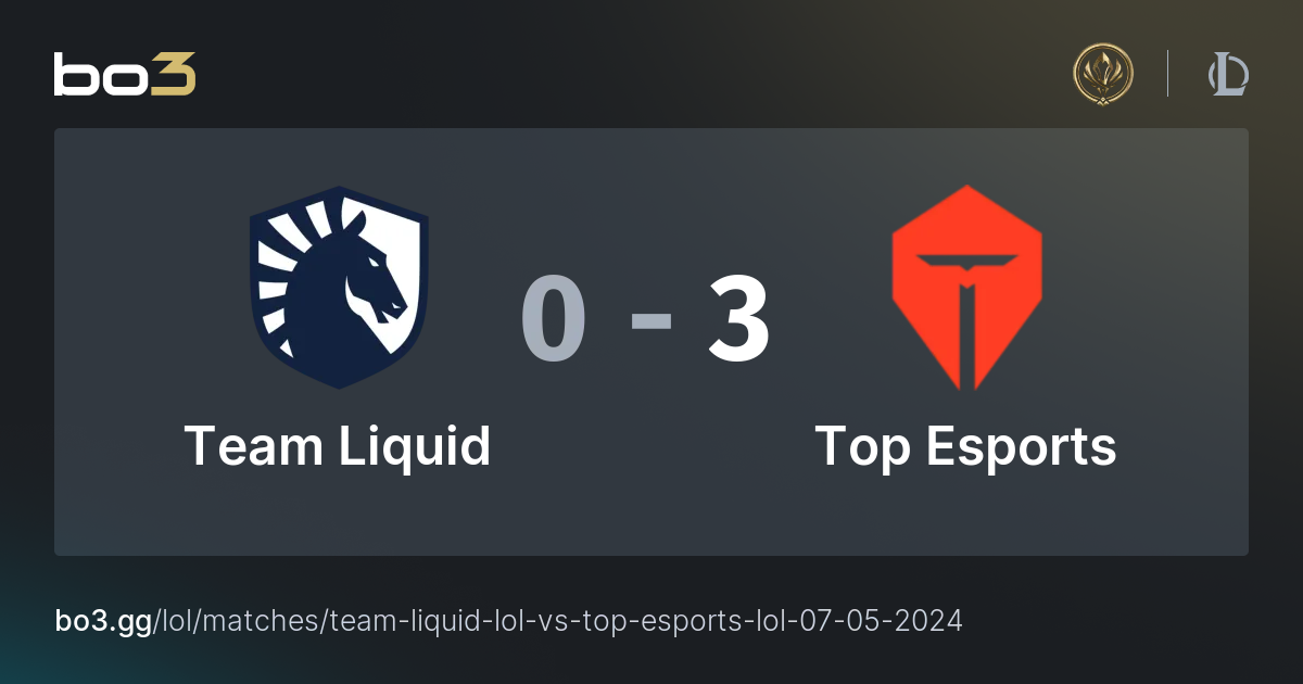 Team Liquid vs Top Esports - League of Legends – bo3.gg