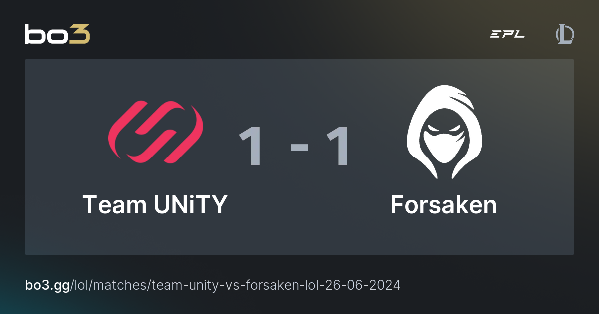 Team UNiTY vs Forsaken - League of Legends – bo3.gg