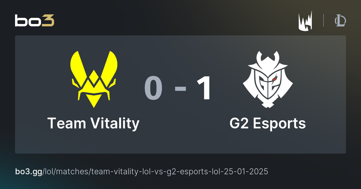 Team Vitality vs G2 Esports - League of Legends – bo3.gg