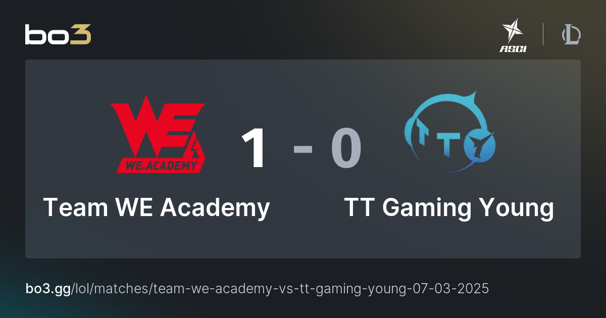 Team WE Academy vs TT Gaming Young - League of Legends Live – bo3.gg