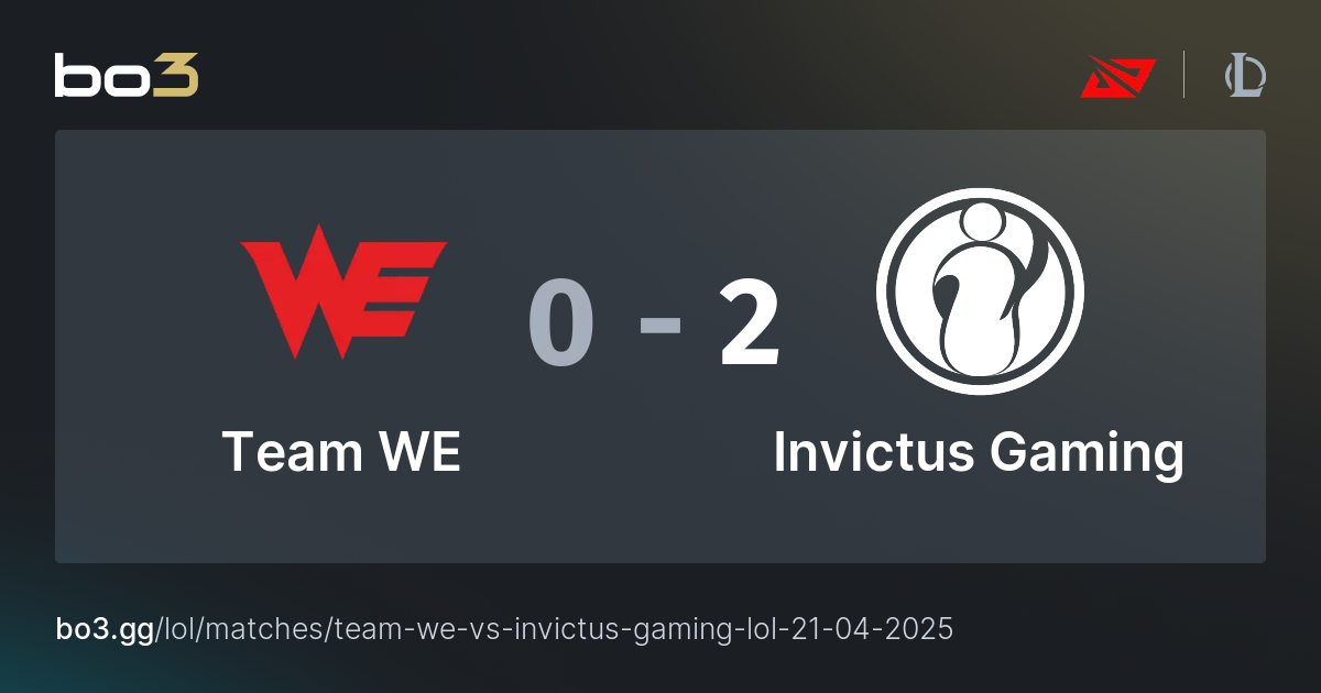 Team WE vs Invictus Gaming - League of Legends – bo3.gg