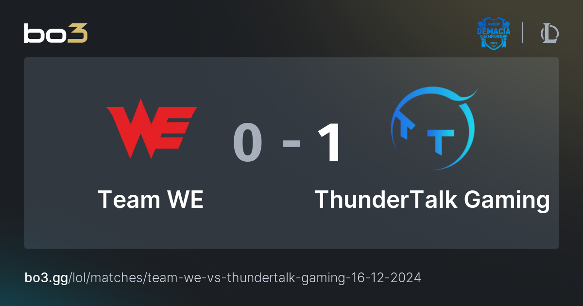 Team WE vs ThunderTalk Gaming - League of Legends – bo3.gg