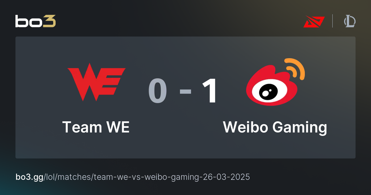 Team WE vs Weibo Gaming - League of Legends – bo3.gg