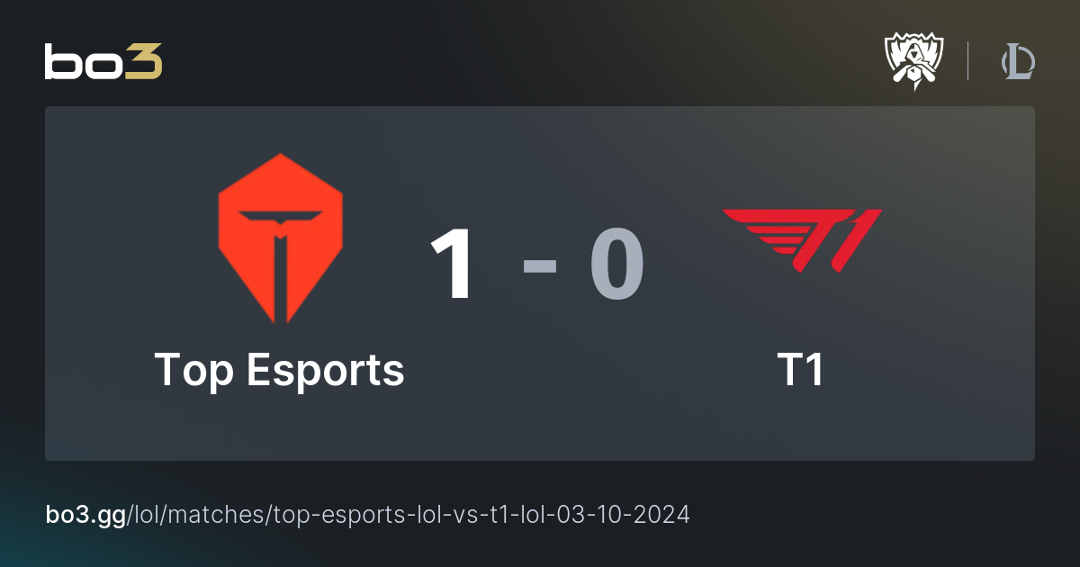 Top Esports vs T1 - League of Legends – bo3.gg