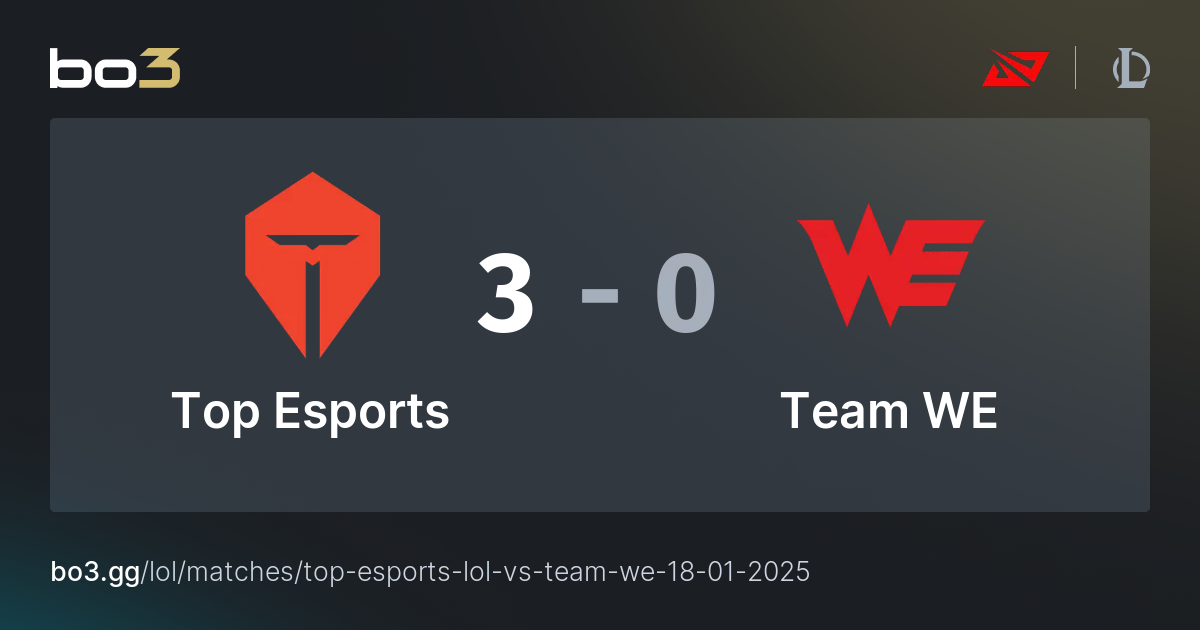 Top Esports vs Team WE - League of Legends – bo3.gg