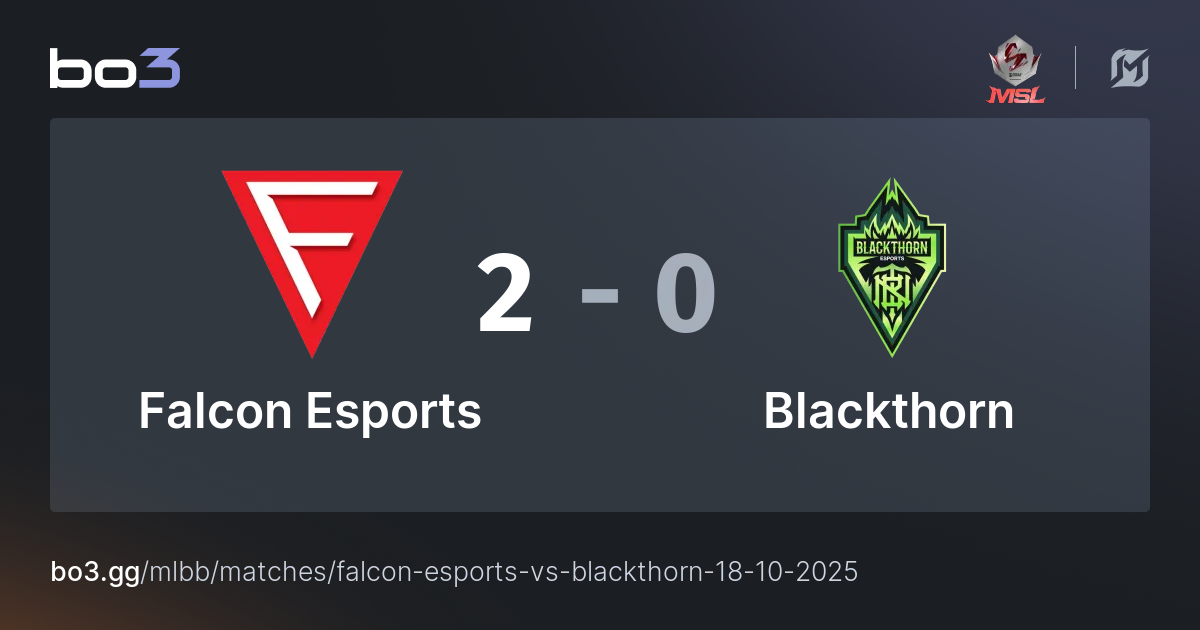 Falcon Esports vs Blackthorn - Mobile Legends – bo3.gg