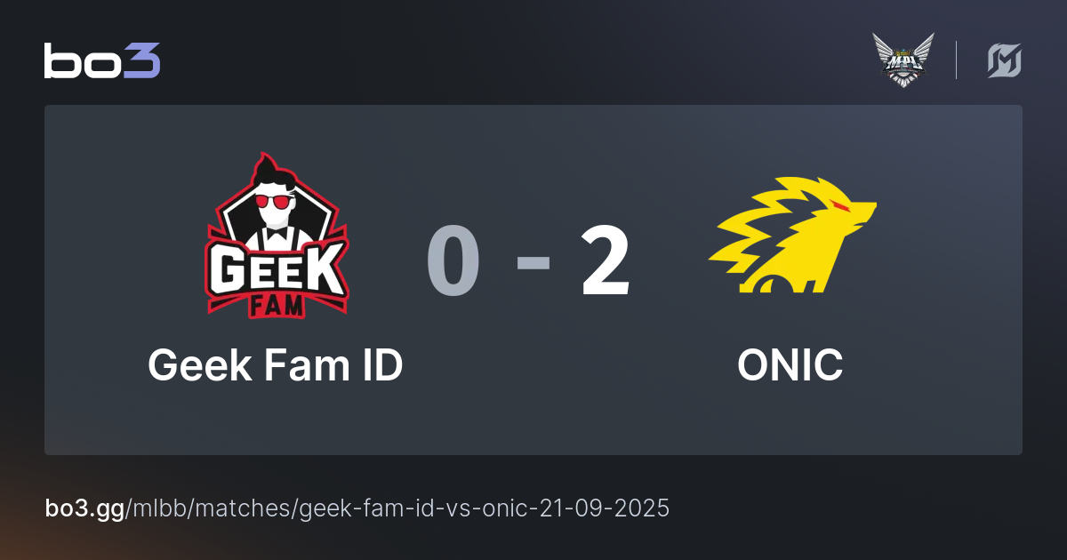 Geek Fam ID vs ONIC - Mobile Legends – bo3.gg