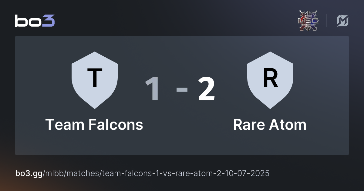 Team Falcons vs Rare Atom - Mobile Legends – bo3.gg