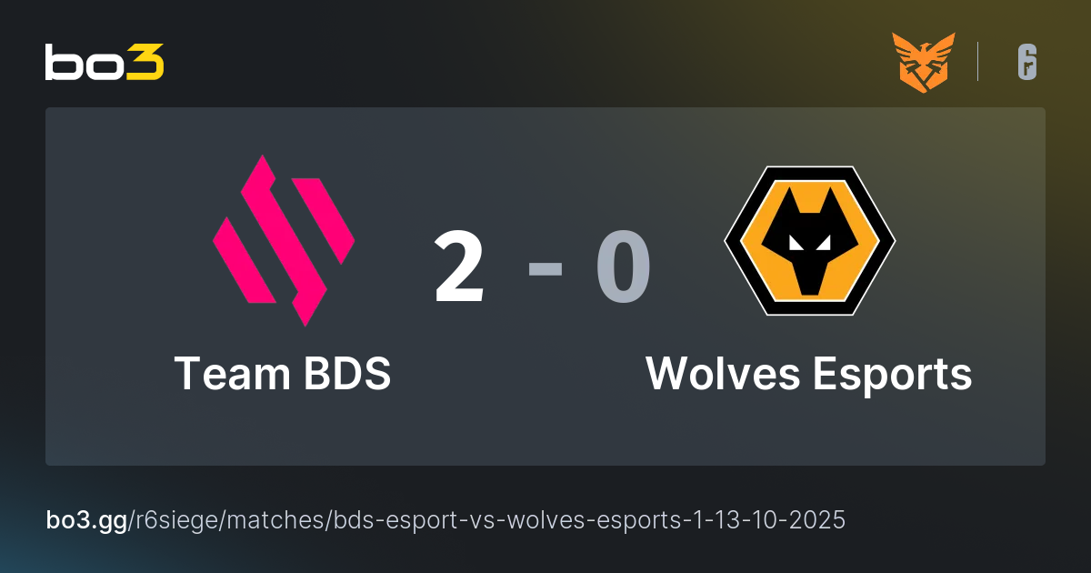 Team BDS vs Wolves Esports - Rainbow Six Siege – bo3.gg