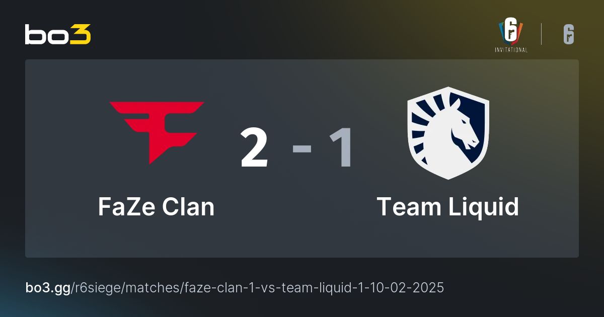 FaZe Clan vs Team Liquid - Rainbow Six Siege – bo3.gg