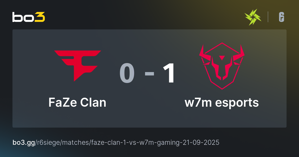 FaZe Clan vs w7m esports - Rainbow Six Siege – bo3.gg