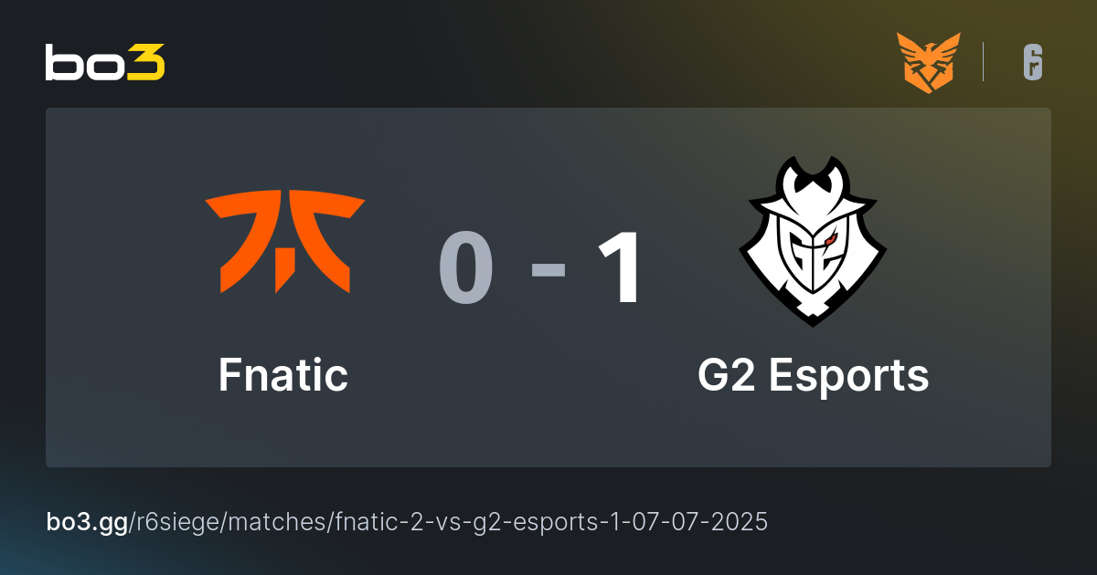 Fnatic vs G2 Esports - Rainbow Six Siege – bo3.gg