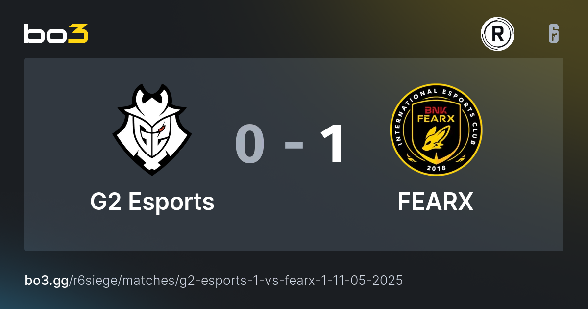 G2 Esports vs FEARX - レインボーシックスシージ – bo3.gg