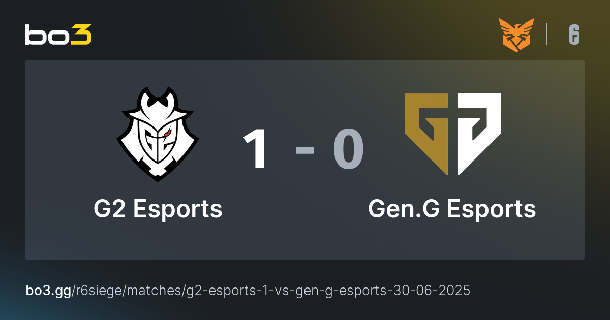 G2 Esports vs Gen.G Esports - Rainbow Six Siege – bo3.gg