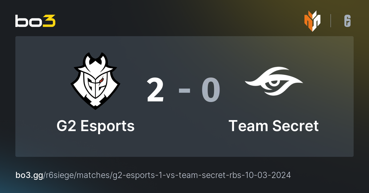 G2 Esports vs Team Secret - Rainbow Six Siege – bo3.gg