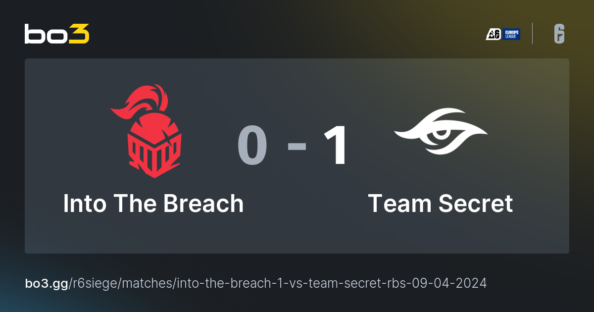 Into The Breach vs Team Secret - Rainbow Six Siege – bo3.gg