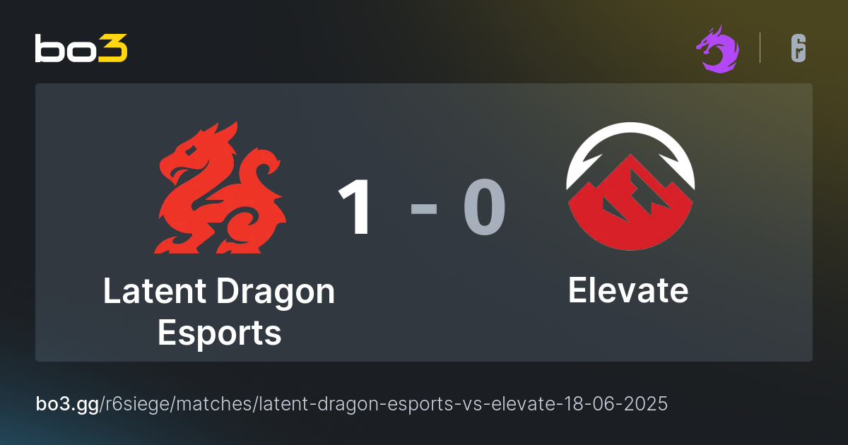 Latent Dragon Esports Vs Elevate Rainbow Six Siege Bo3gg 