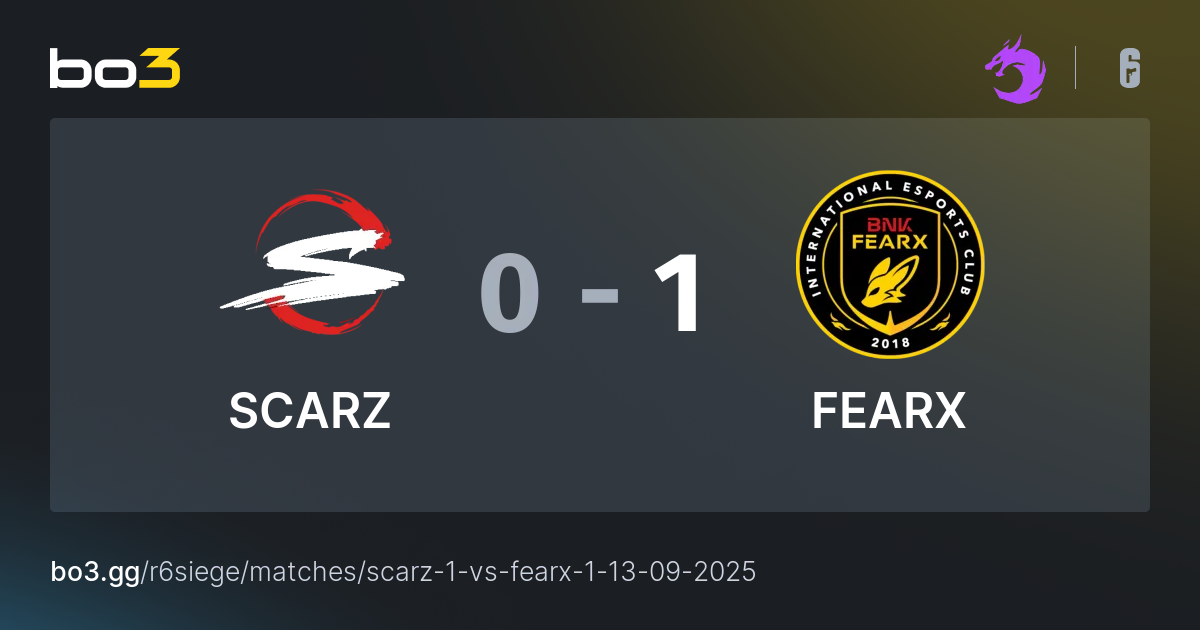 SCARZ vs FEARX - Rainbow Six Siege – bo3.gg