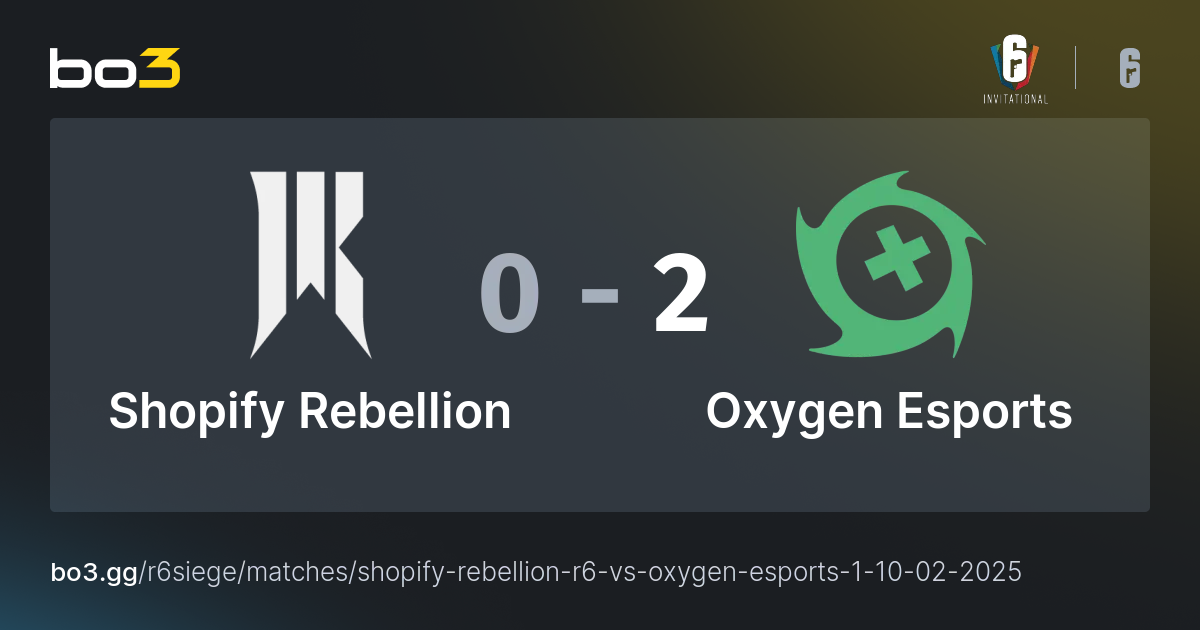 Shopify Rebellion vs Oxygen Esports - Rainbow Six Siege – bo3.gg