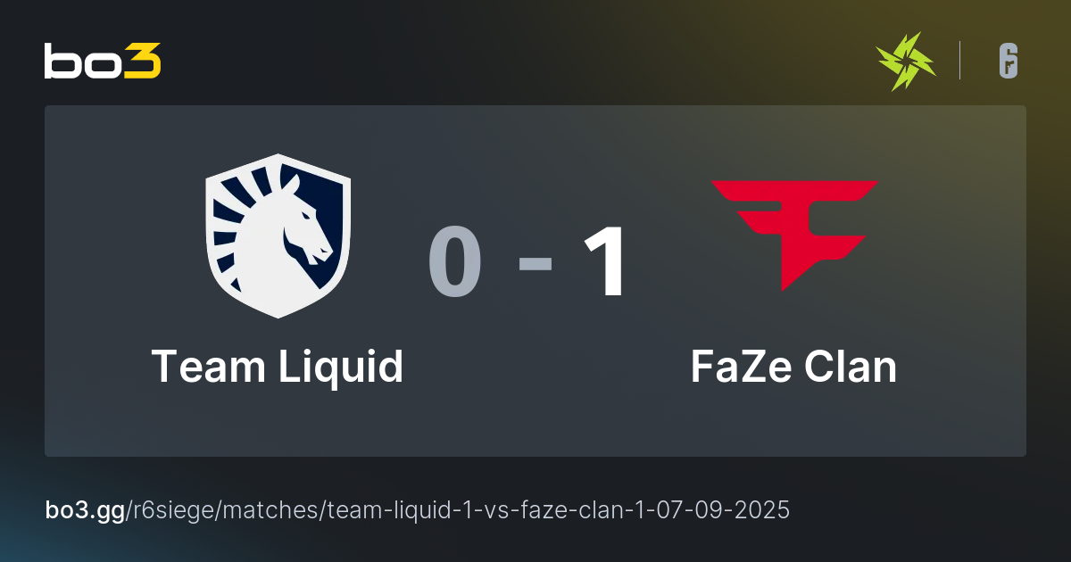 Team Liquid vs FaZe Clan - Rainbow Six Siege – bo3.gg