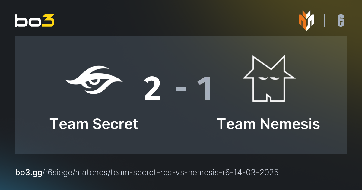 Team Secret vs Team Nemesis - Rainbow Six Siege – bo3.gg